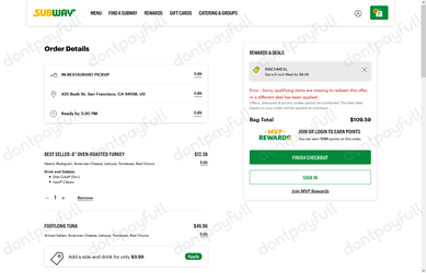20% Off Subway Coupon, Promo Codes - May 2025