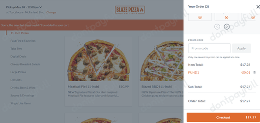 50% Off Blaze Pizza Coupon, Promo Codes - August 2025