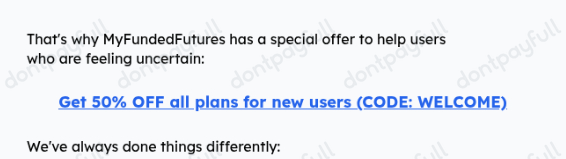 50% Off My Funded Futures Discount Codes, Promo Codes