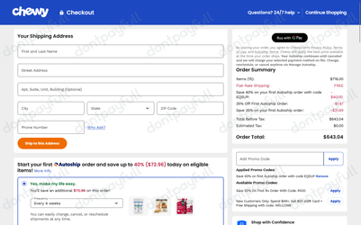 20% Off Chewy Promo Code, Coupons - August 2025